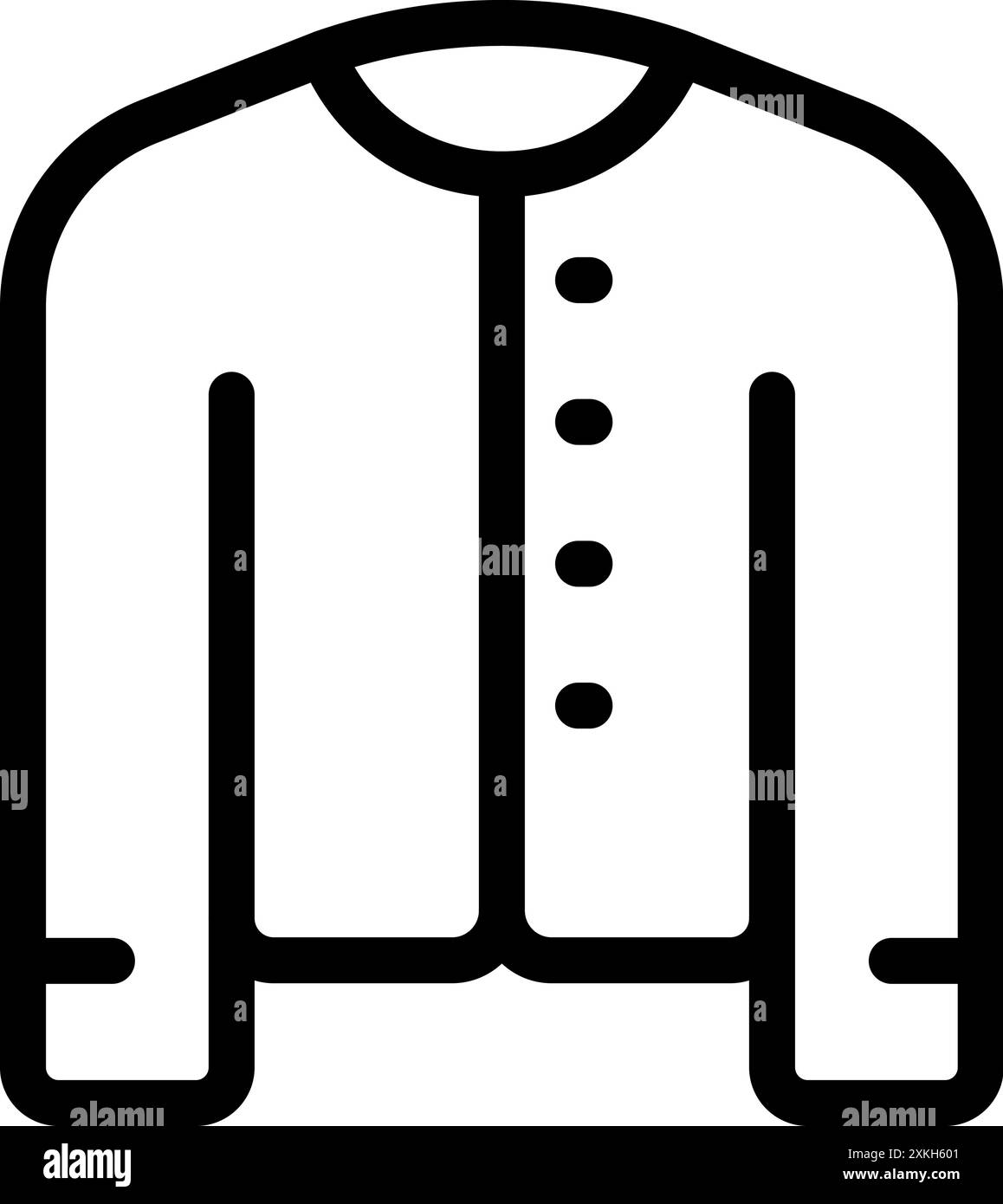 This simple icon depicts a cardigan with buttons, perfect for ...