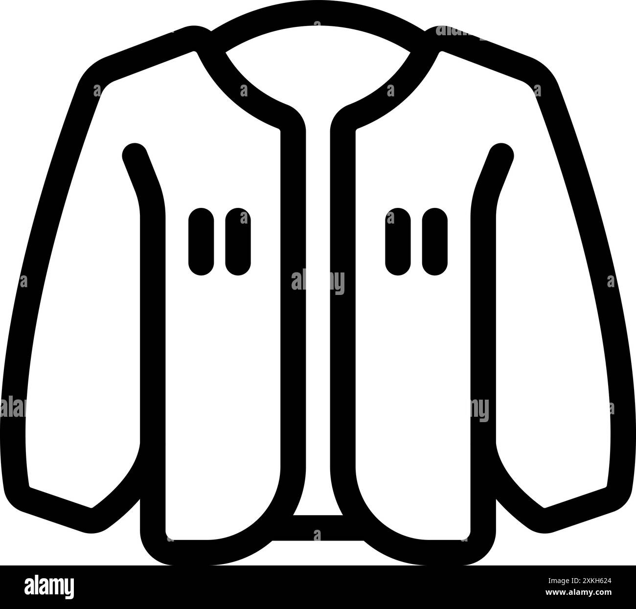 Simple black outline icon of a classic suit jacket, perfect for ...