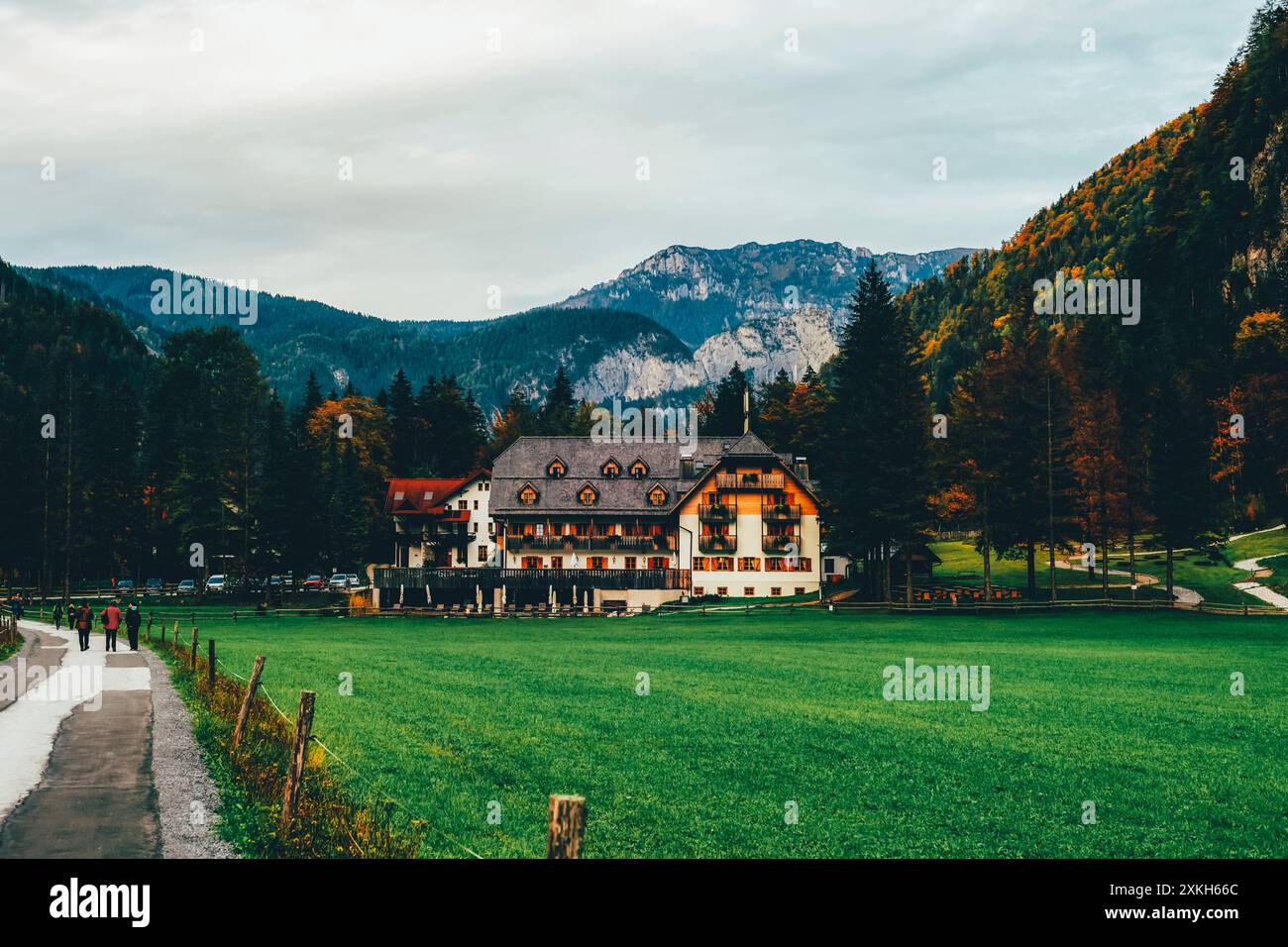 Beautiful view of Logar valley or Logarska dolina in the Alps of ...