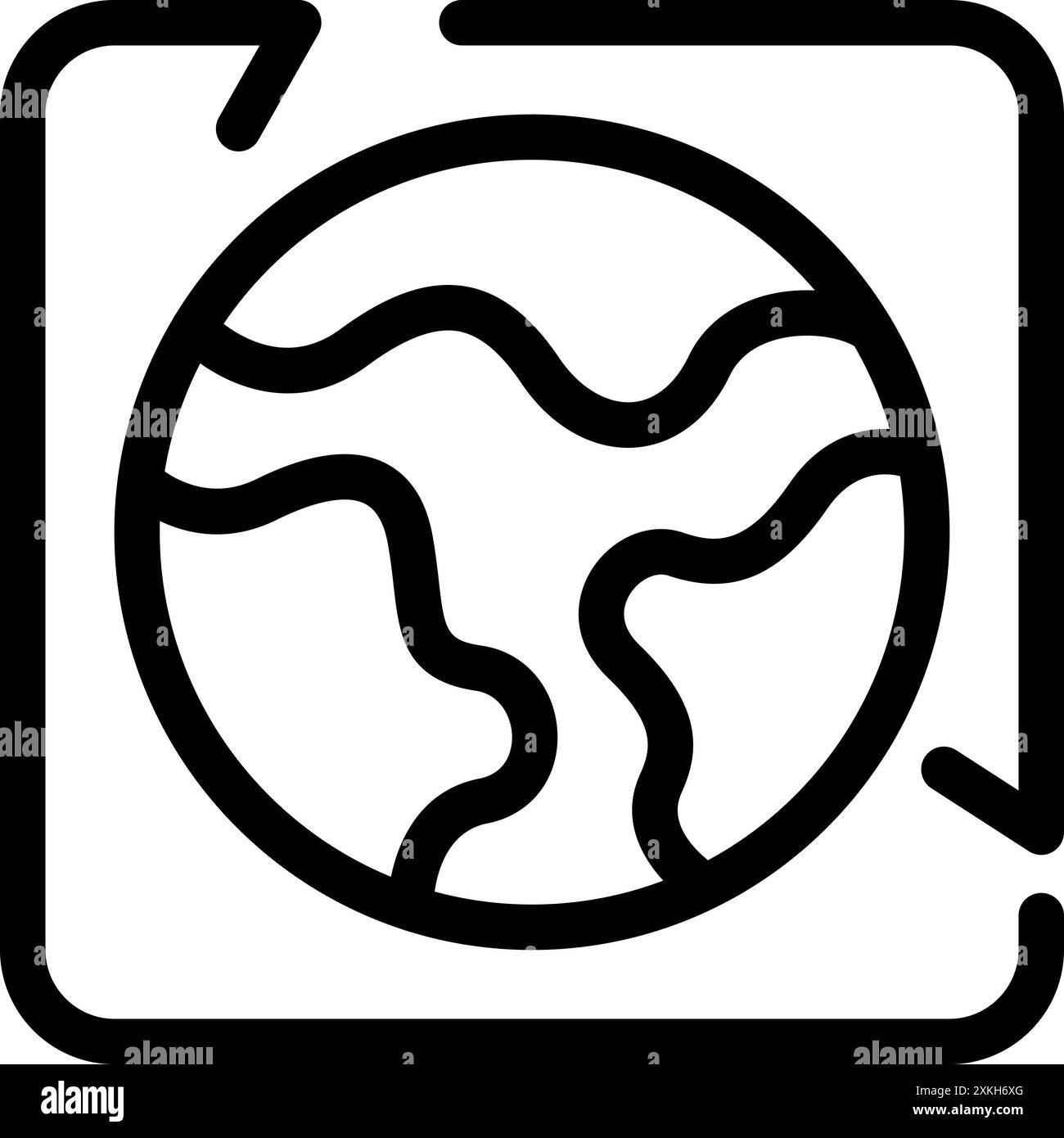 Icon depicting the earth within a frame, symbolizing global ...