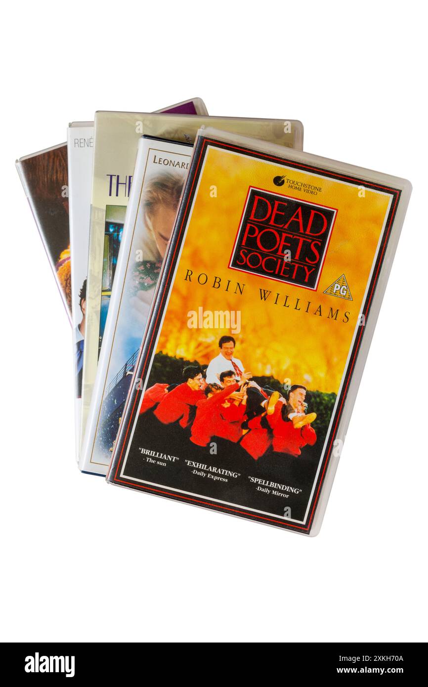 stack pile of VHS video cassette tapes with Dead Poet's Society video ... stack pile of VHS video cassette tapes with Dead Poet's Society video ...