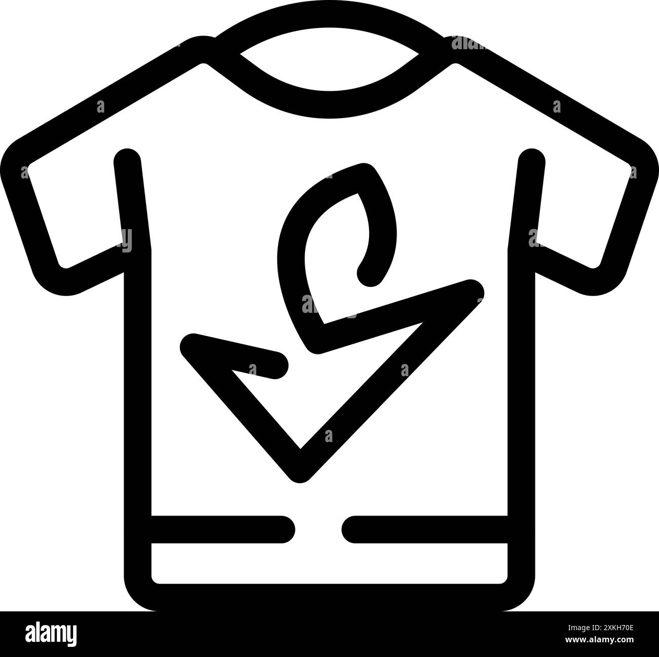 Simple icon of a t shirt with a leaf and a check mark, representing eco ...