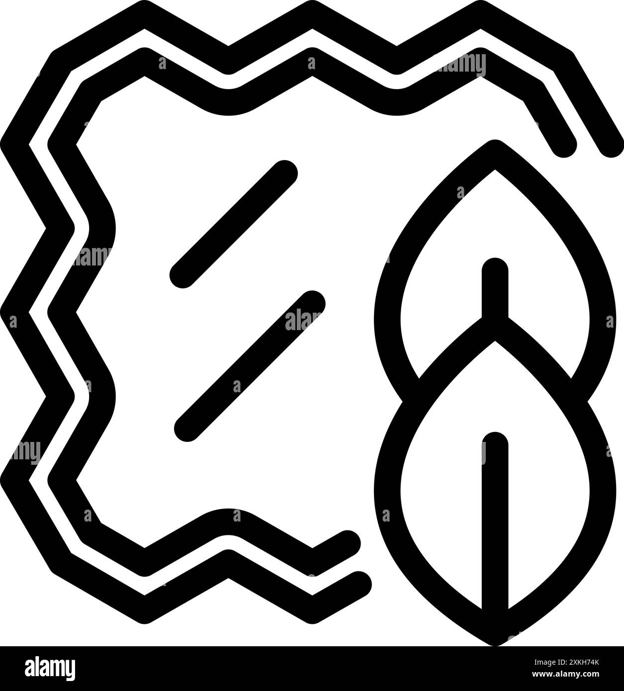 Eco friendly material with leaves symbolising biodegradable fabric and ...