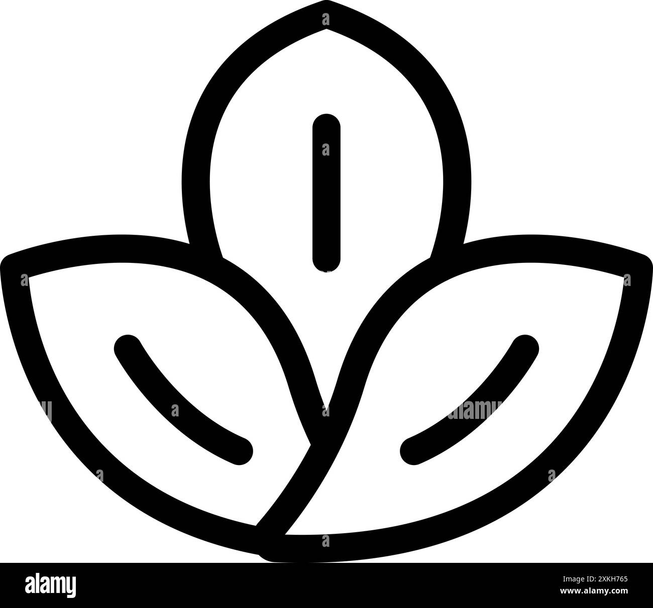 Simple line drawing forming the shape of a three leaf clover, perfect ...