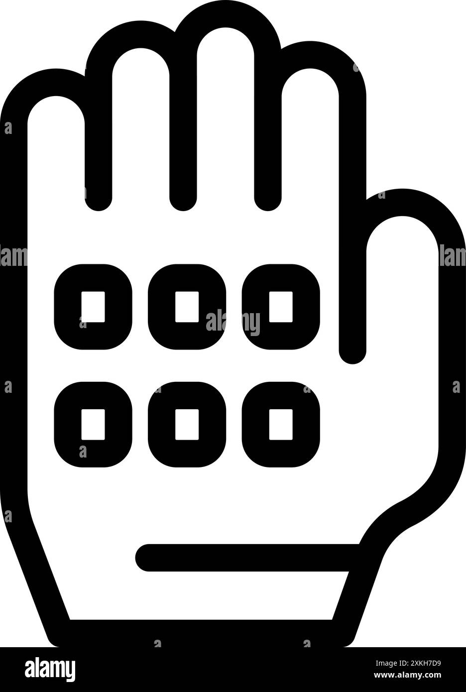 Black outline icon of a hand showing braille language, perfect for ...