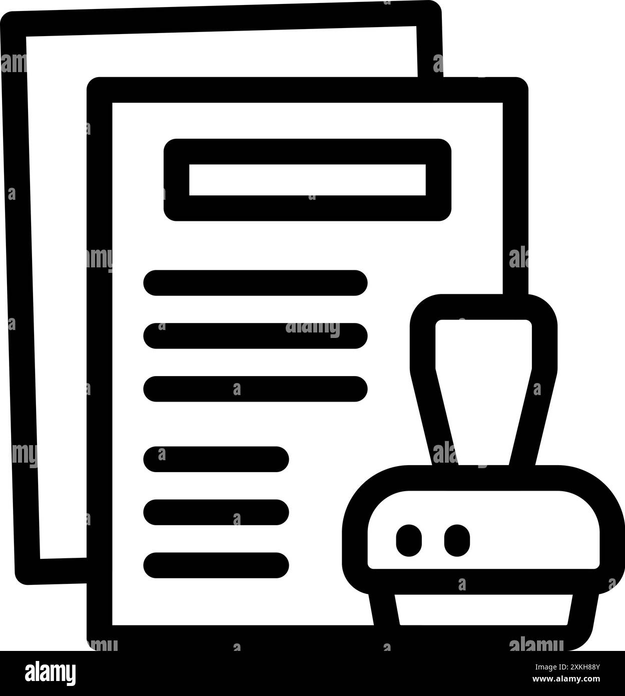 Rubber stamp is being used to approve official documents Stock Vector ...