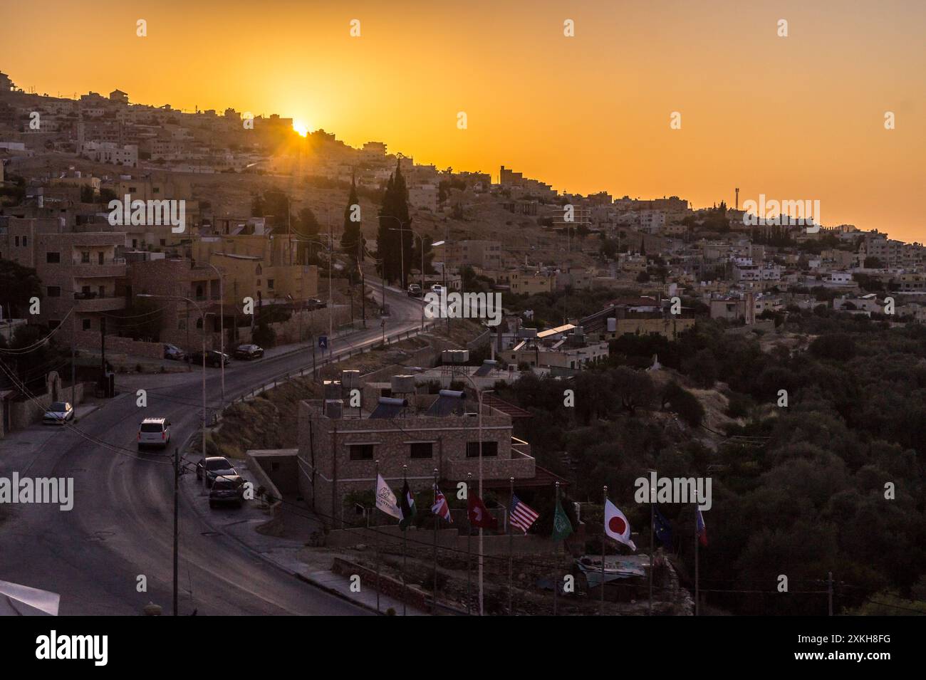 Wadi Musa at sunset, Jordan Stock Photo - Alamy