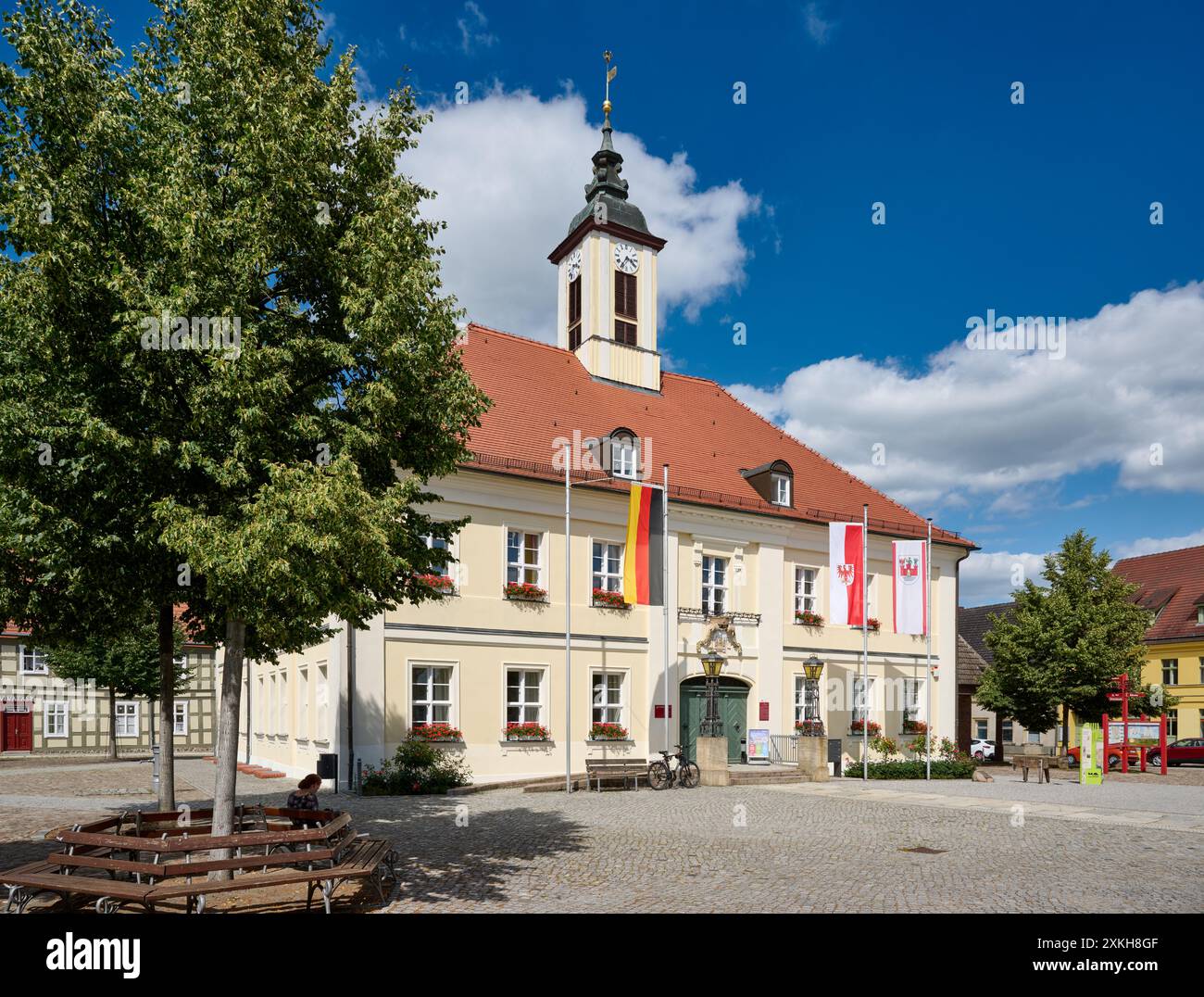 Market Square and Historic Town Hall of Angermuende, Uckermark ...
