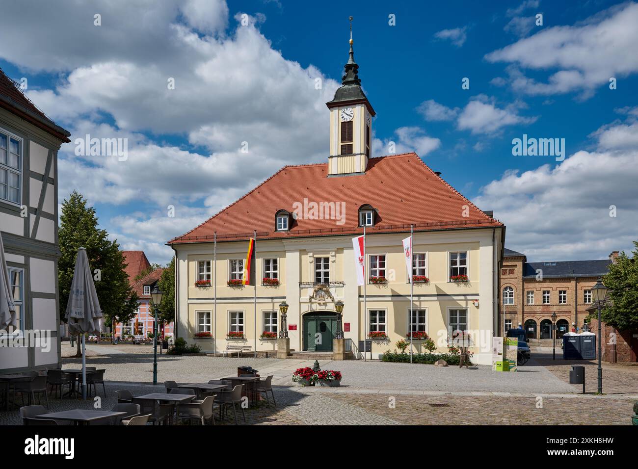 Market Square and Historic Town Hall of Angermuende, Uckermark ...