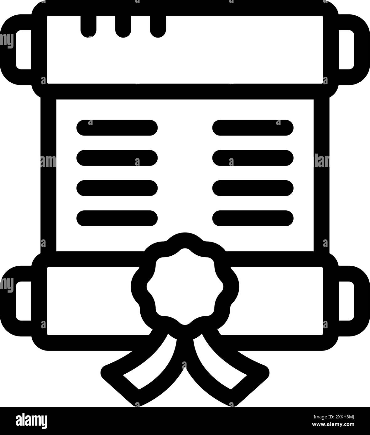 Ancient paper scroll with ribbon celebrating important official ...