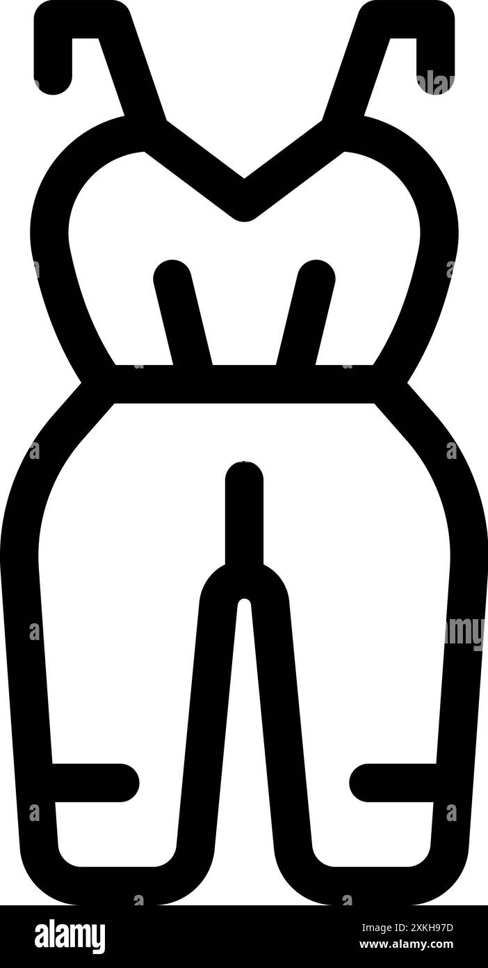 Simple black and white line drawing of a ski suit, perfect for ...