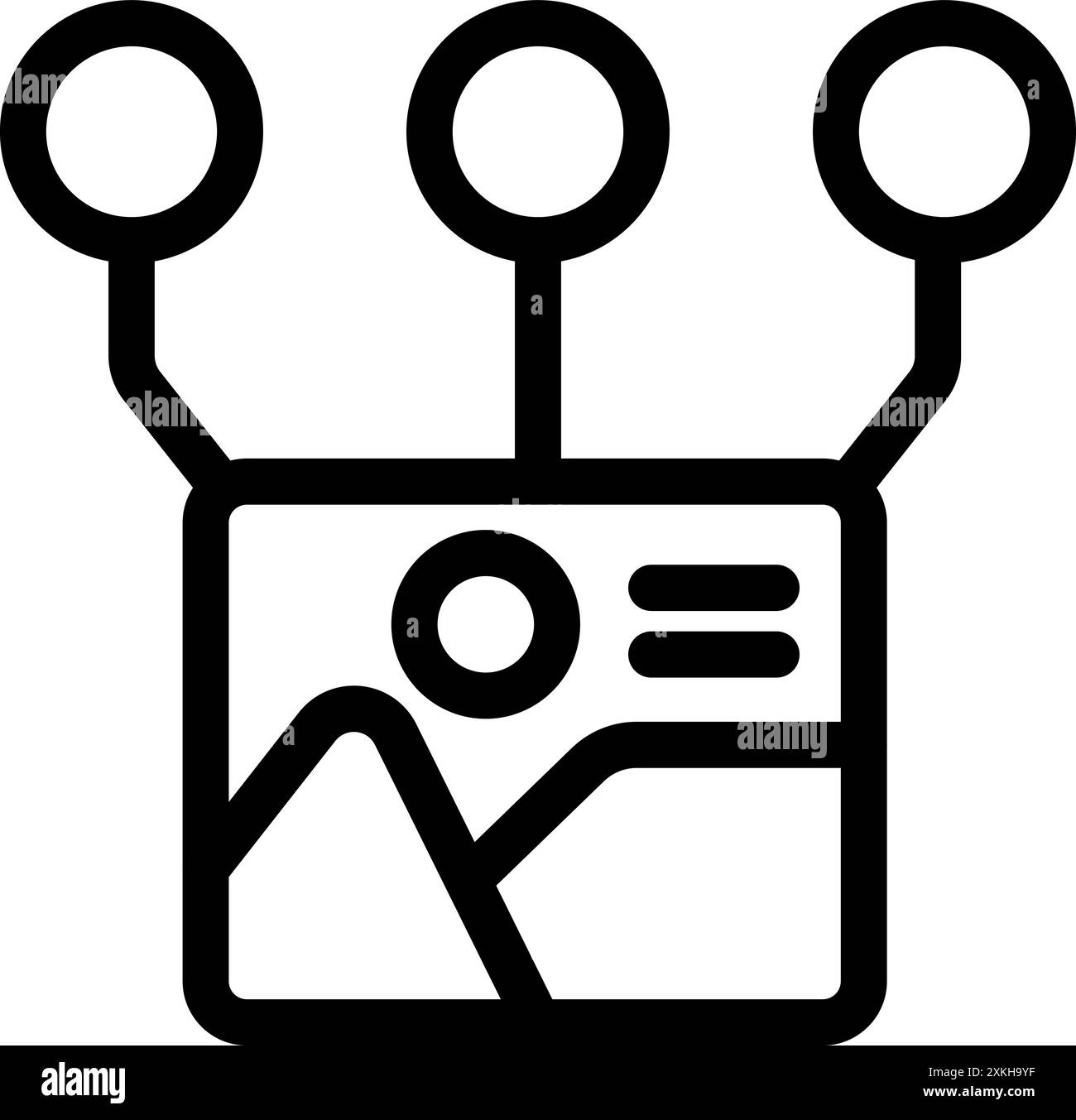 Simple icon of a digital image sharing platform showing online photo ...