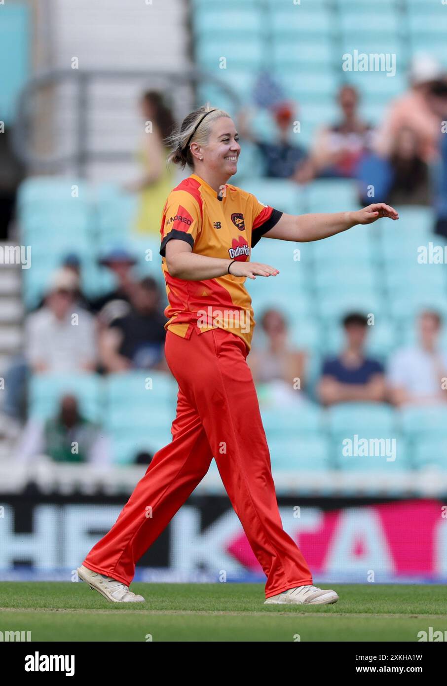 Birmingham Phoenix's Katie Levick celebrates after bowling out Oval ...