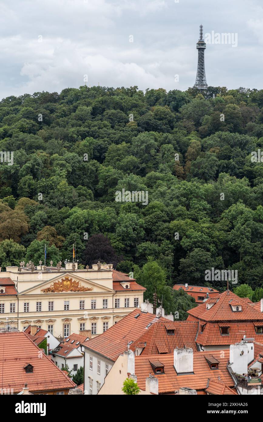 Petrin lookout steel framework tower built in 1891, resembling small ...