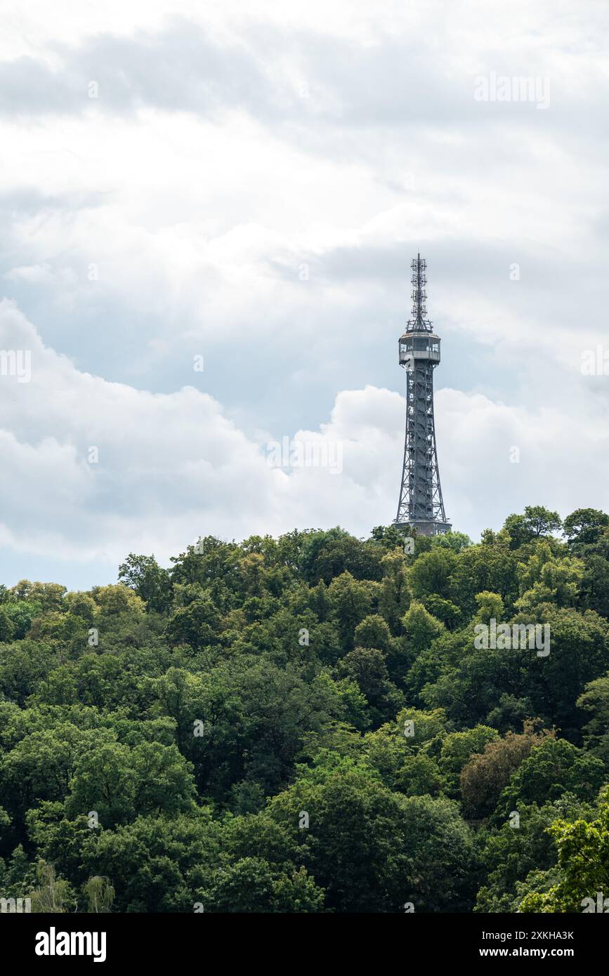 Petrin lookout steel framework tower built in 1891, resembling small ...