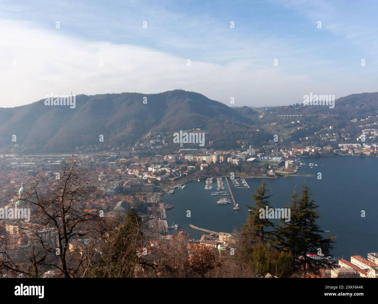 Descent on the Brunate-Como funicular. View from the cockpit, Italy ...