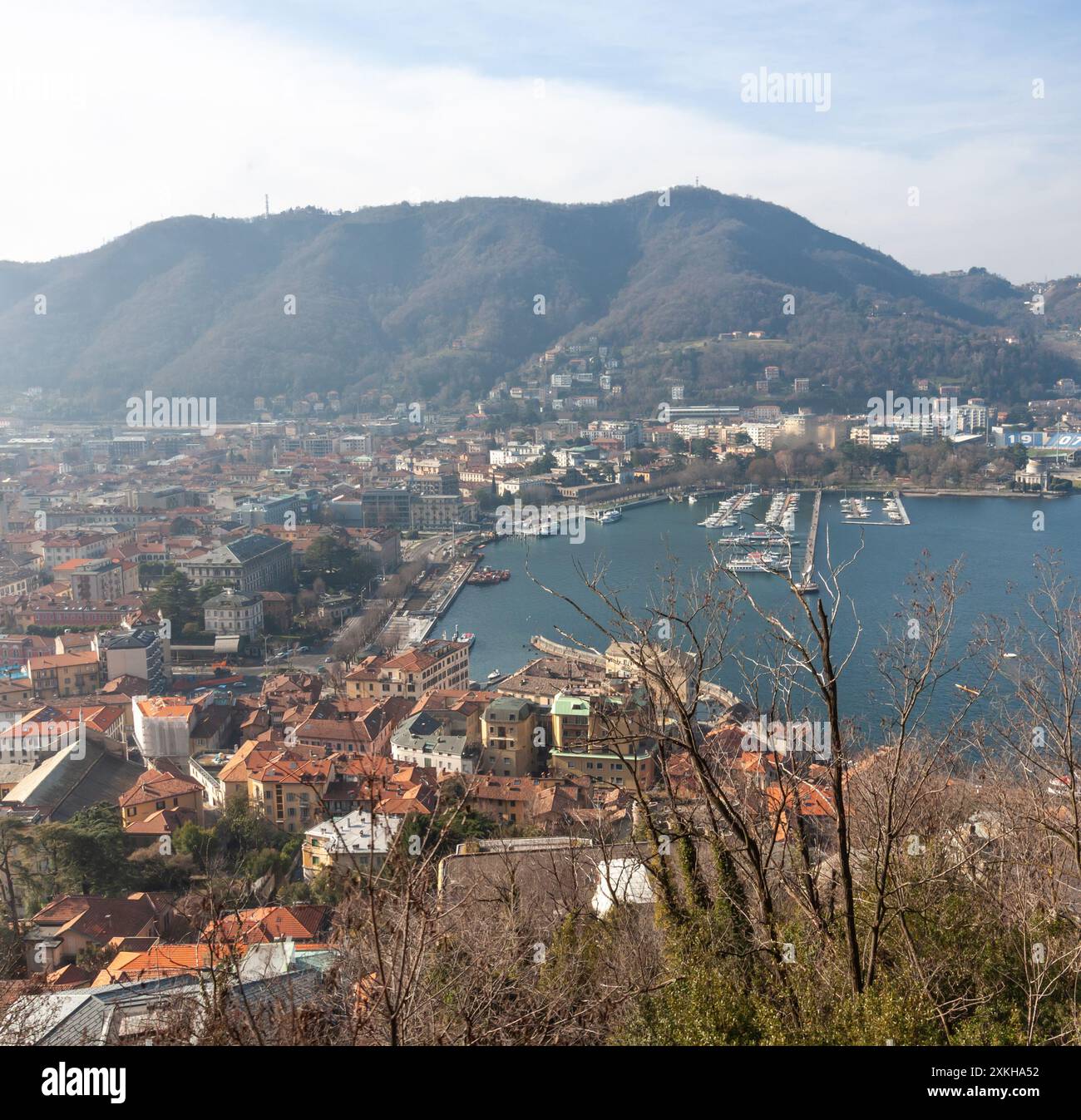Descent on the Brunate-Como funicular. View from the cockpit, Italy ...