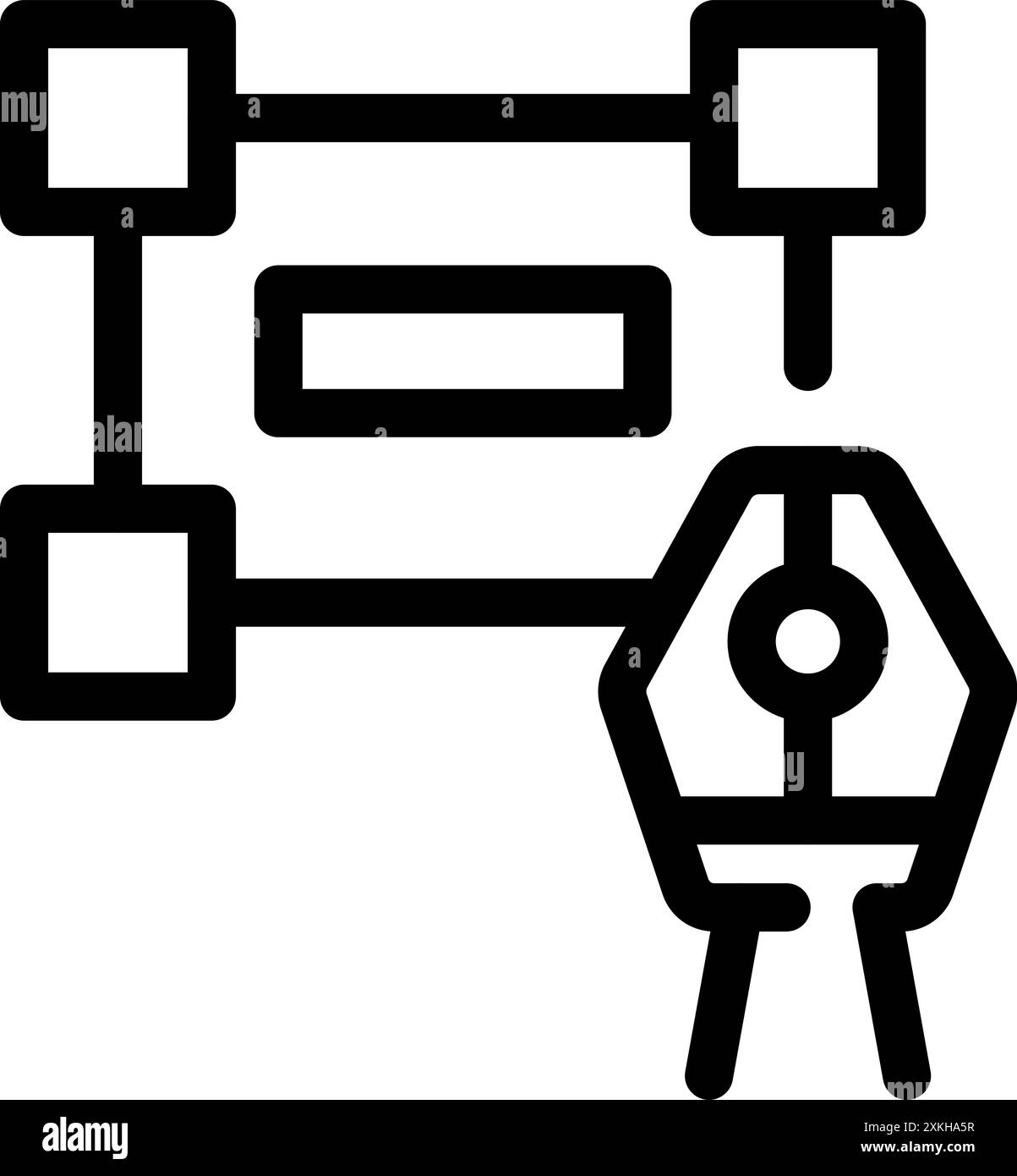 Digital pen tool is connecting nodes on horizontal lines, symbolizing ...