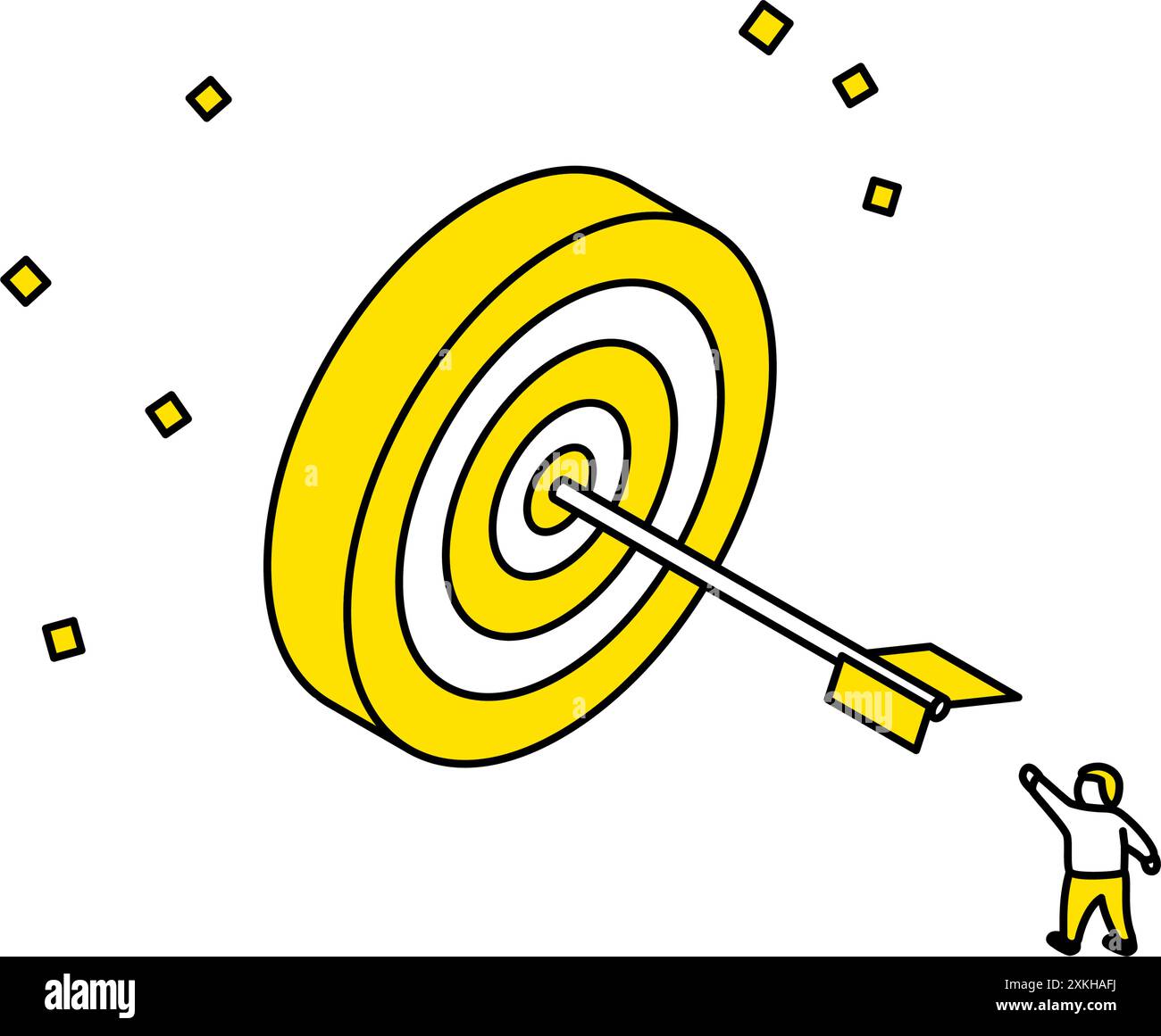 Isometric man target arrow Cut Out Stock Images & Pictures - Alamy