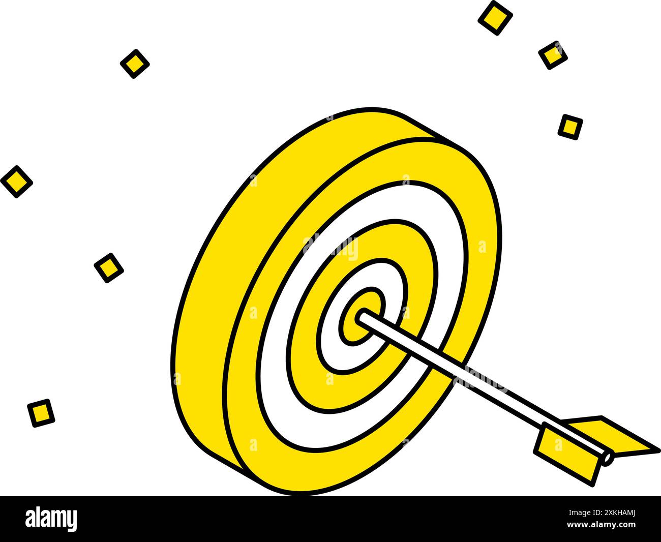 Business goal image, simple line drawing illustration that hits the ...