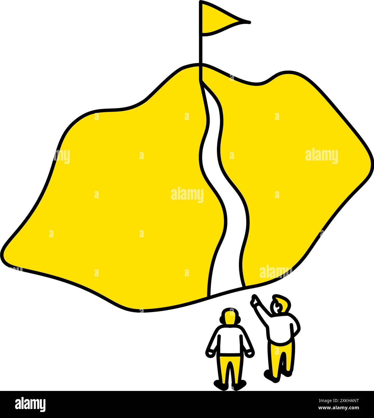 Business goal image, simple line drawing illustration of a goal ...