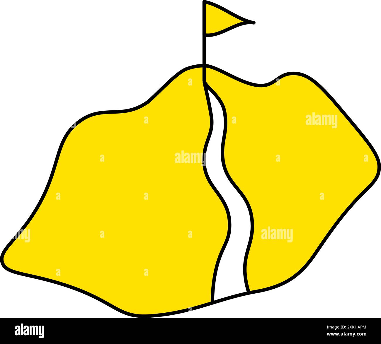 Business goal image, simple line drawing illustration of a mountain ...