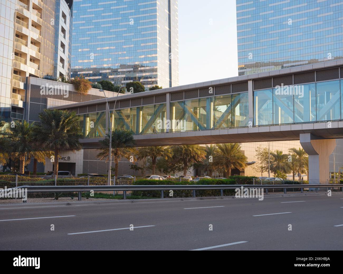 Abu Dhabi, UAE - January 11 2024: buildings and details, public areas ...