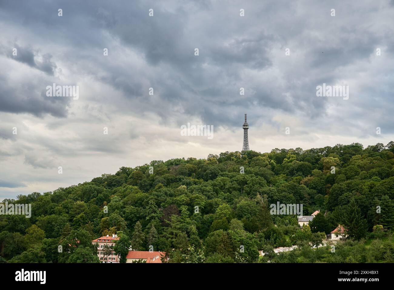Petrin lookout steel framework tower built in 1891, resembling small ...