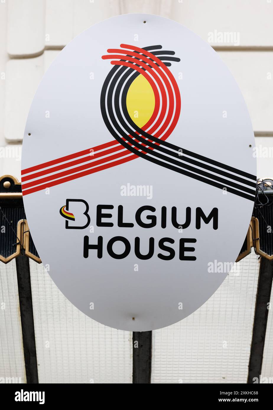 Paris, France. 23rd July, 2024. The facade of the Lotto Belgium House ...