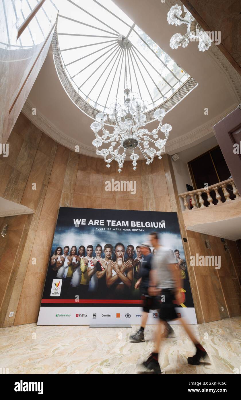 Paris, France. 23rd July, 2024. The interior of Lotto Belgium House is ...