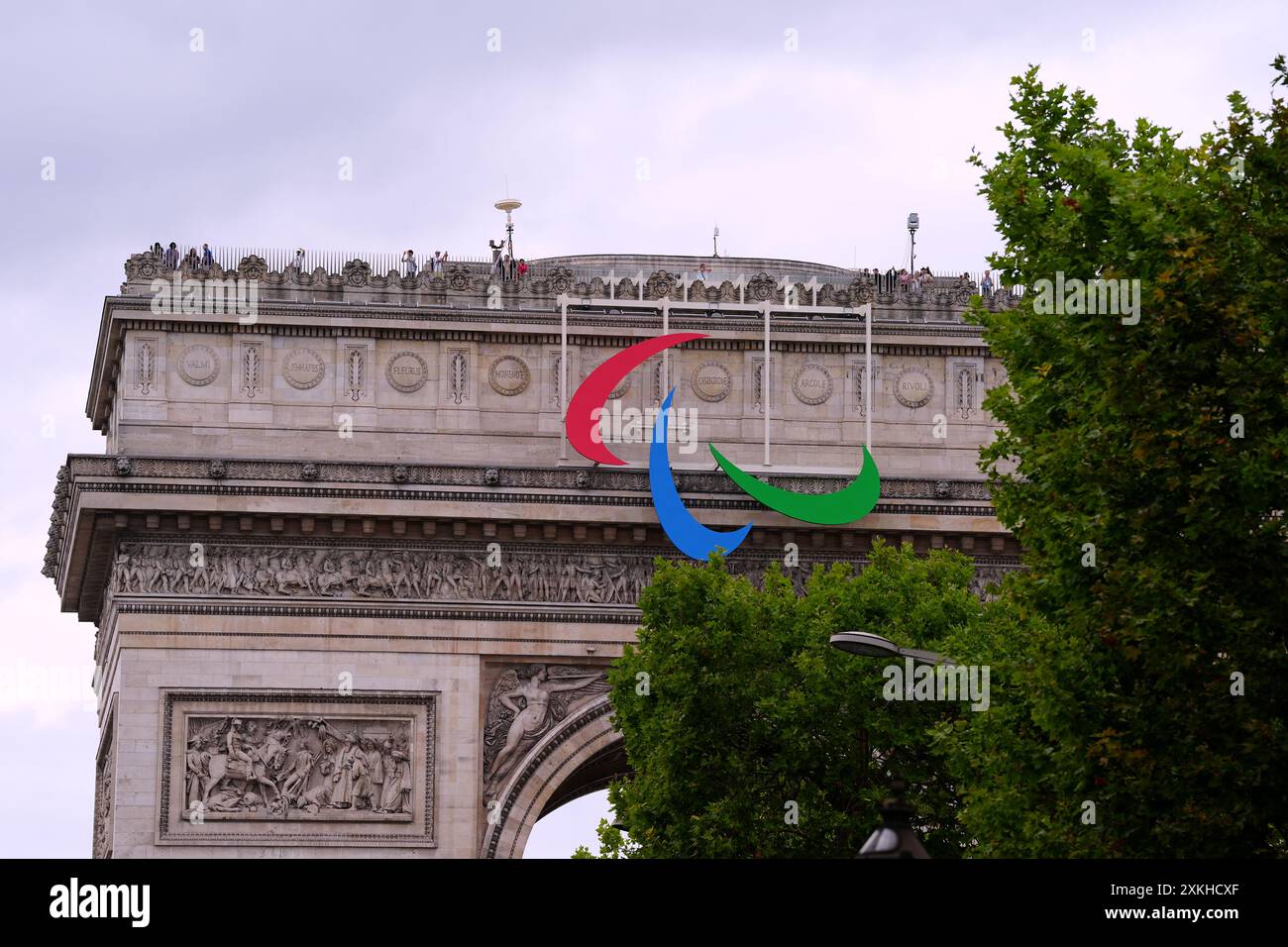The Paralympic logo on the Arc de Triomphe, Paris. The Opening Ceremony ...