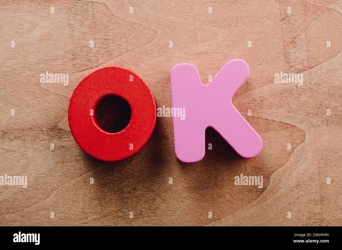 the word OK written with colorful letter blocks Stock Photo - Alamy