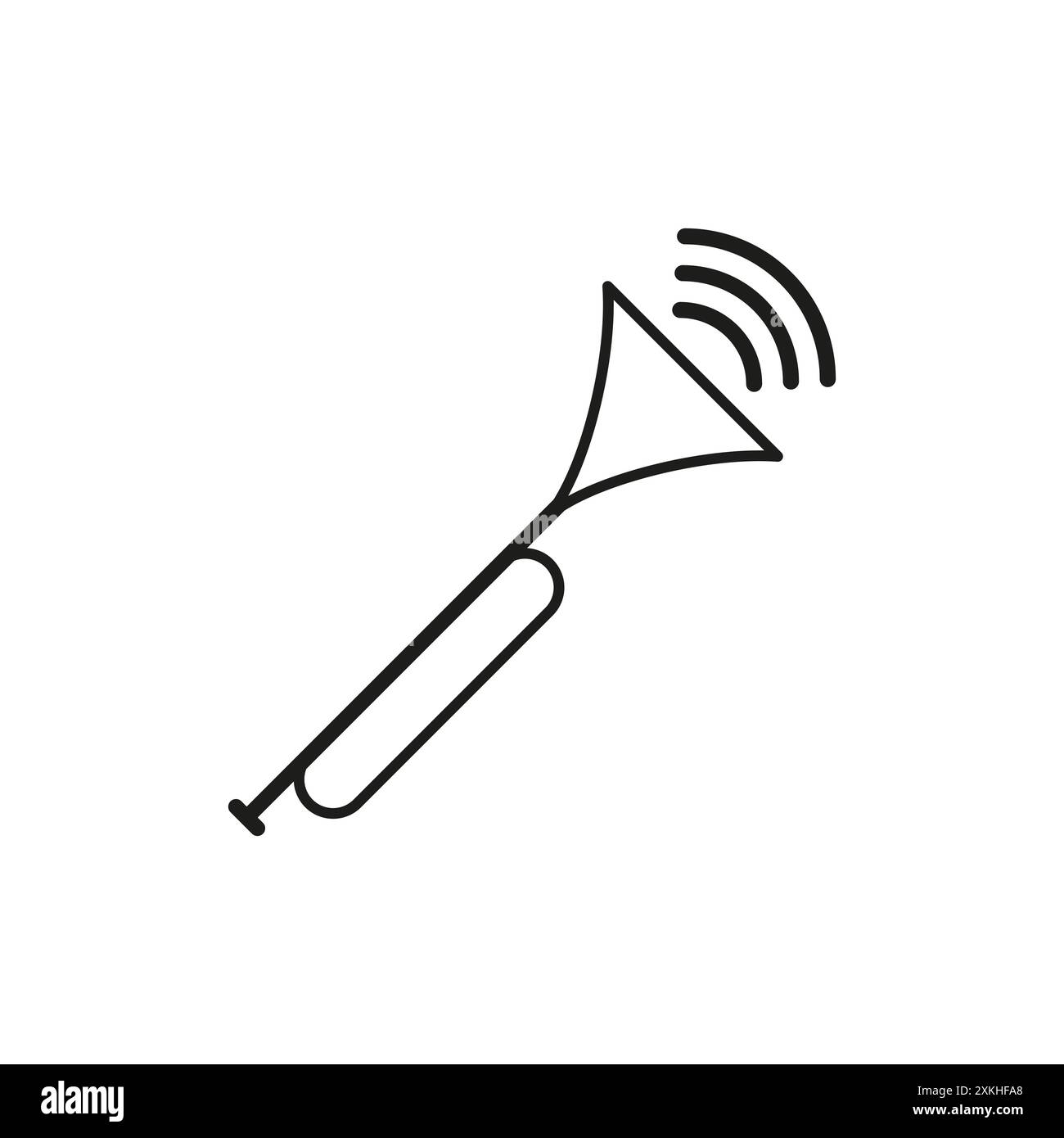 Sound horn icon. Black and white. Emitting sound waves. Vector ...