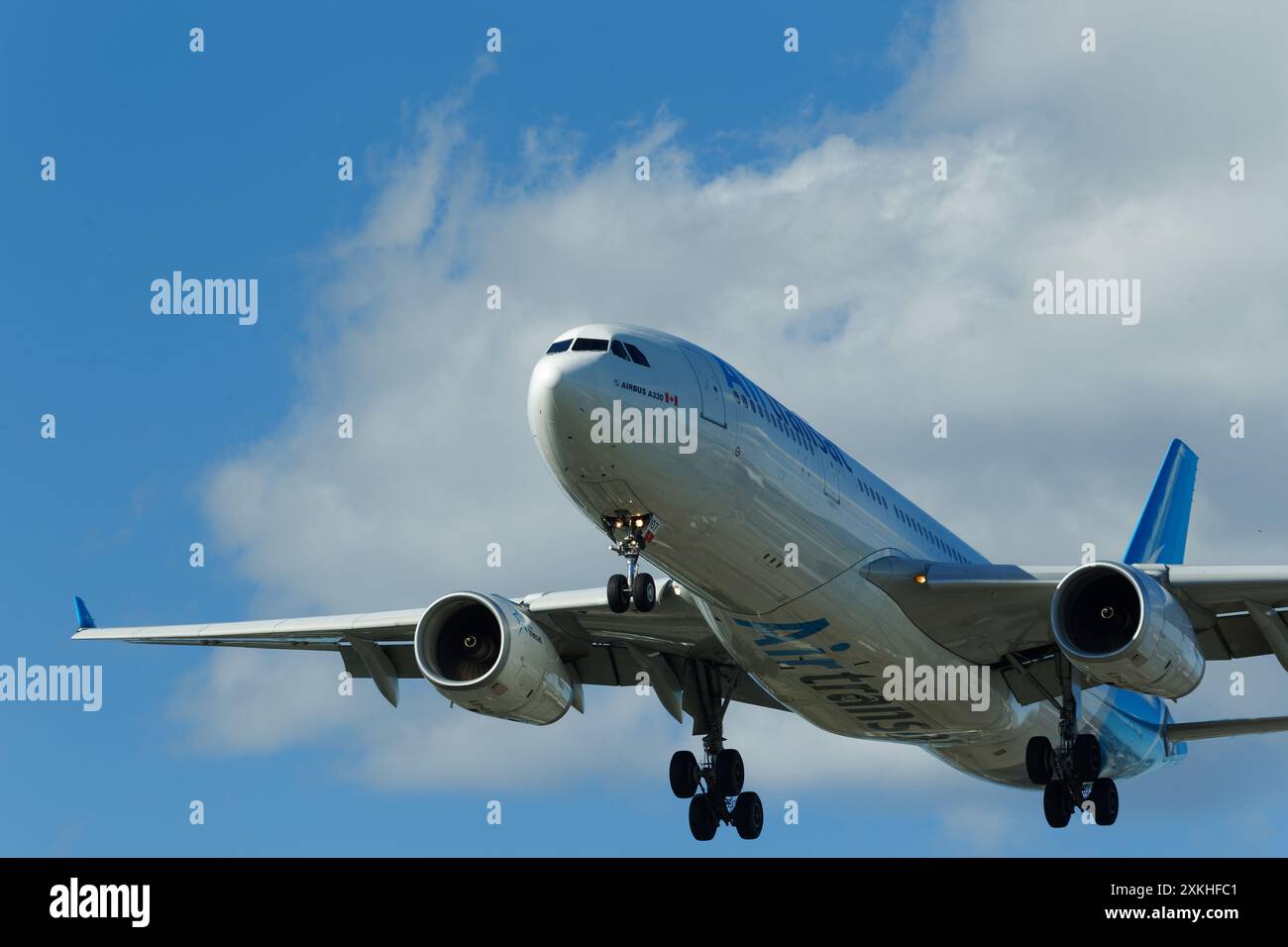 Air Transat, Airbus A330-243 ascending at the Montréal-Pierre Elliott Trudeau International ...