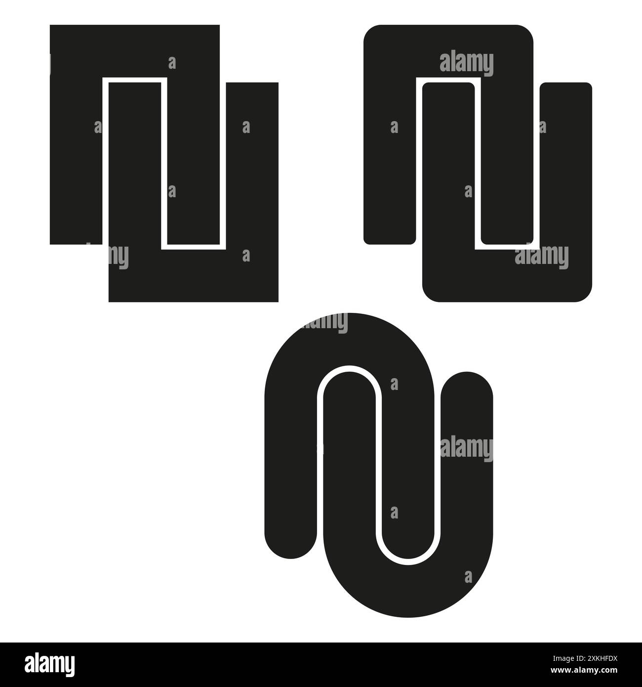 Abstract interlocking shapes. Black geometric forms. Modern design. Vector illustration Stock ...