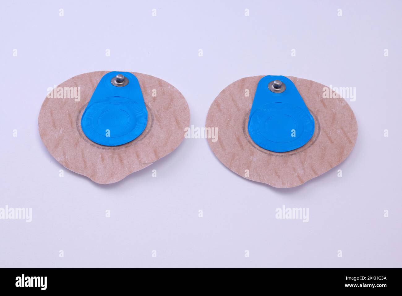 Two Medical Electrodes isolated on white background with soft shadow ...