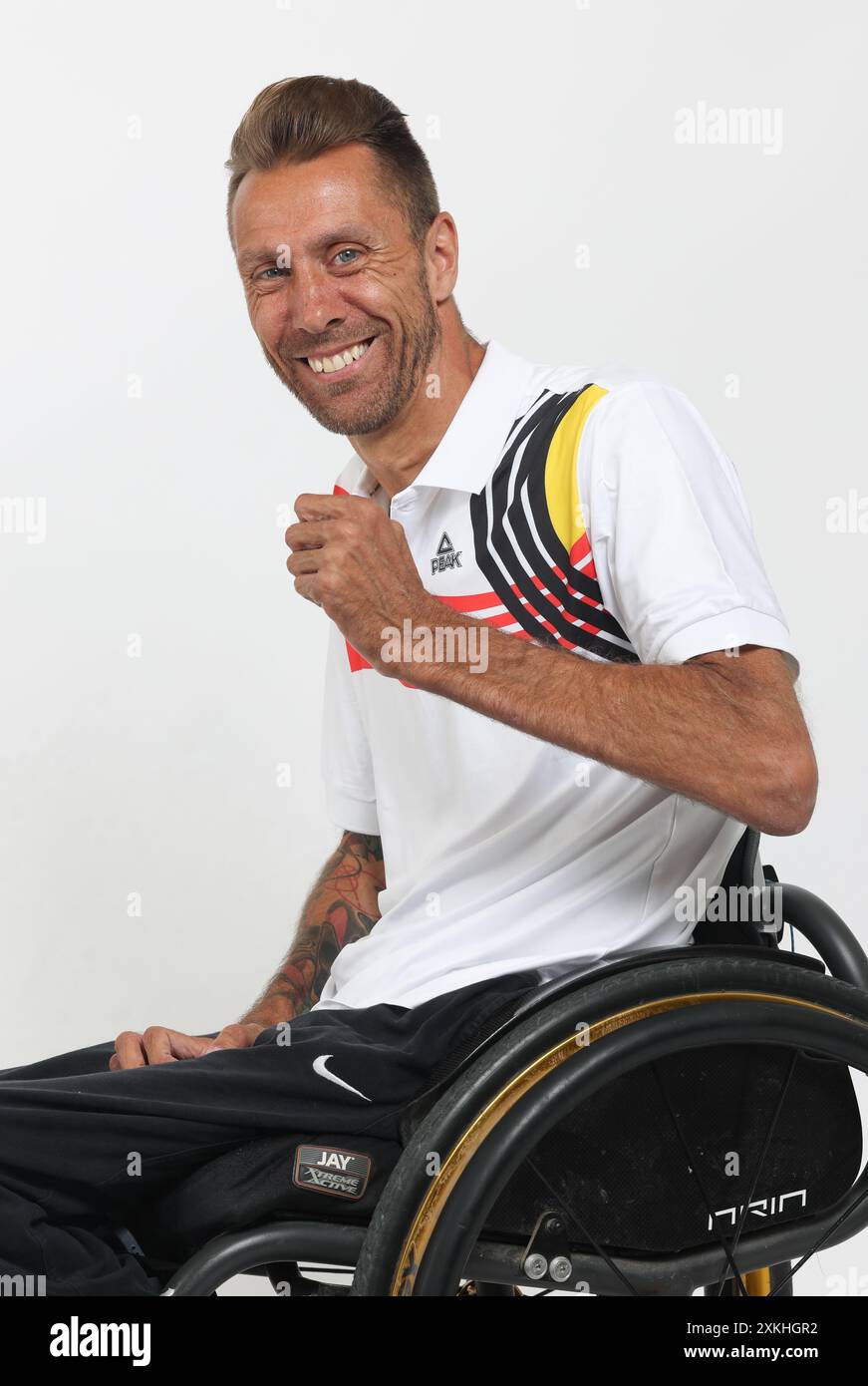Brussels, Belgium. 23rd July, 2024. Belgian paralympian athlete Roger ...