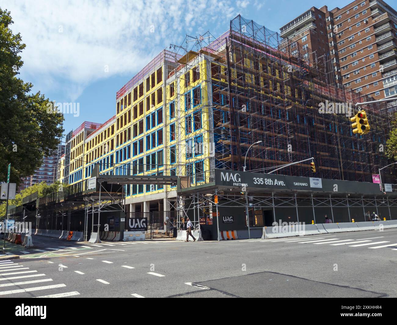 Construction for an apartment building in Chelsea in New York on ...