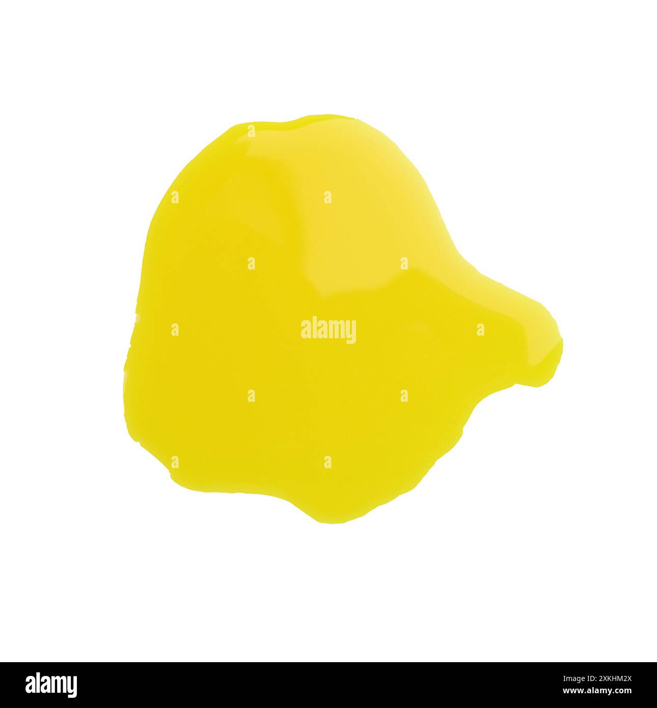 Blot of yellow printer ink isolated on white Stock Photo - Alamy