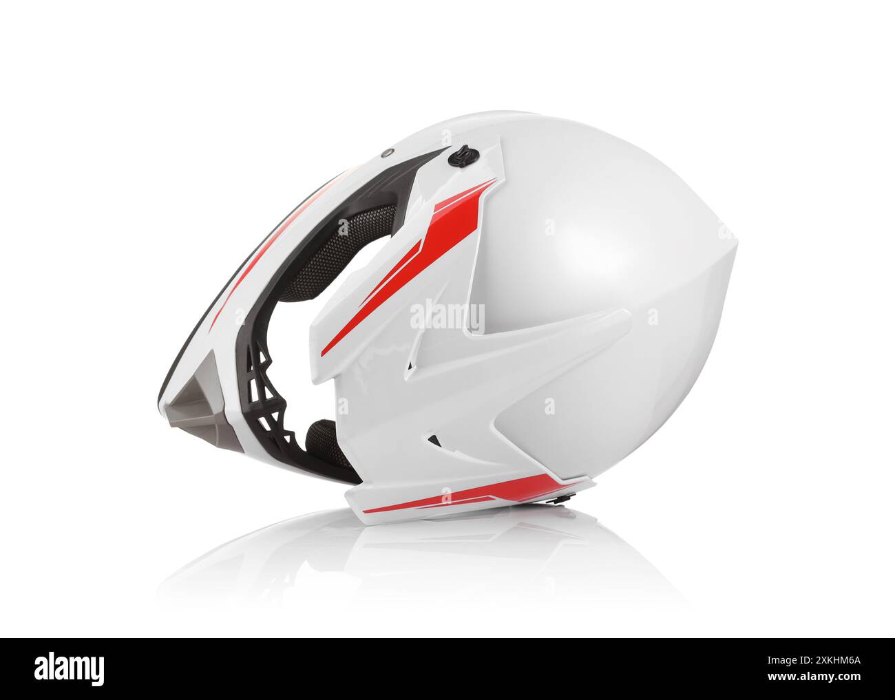 New stylish motorcycle helmet isolated on white Stock Photo - Alamy