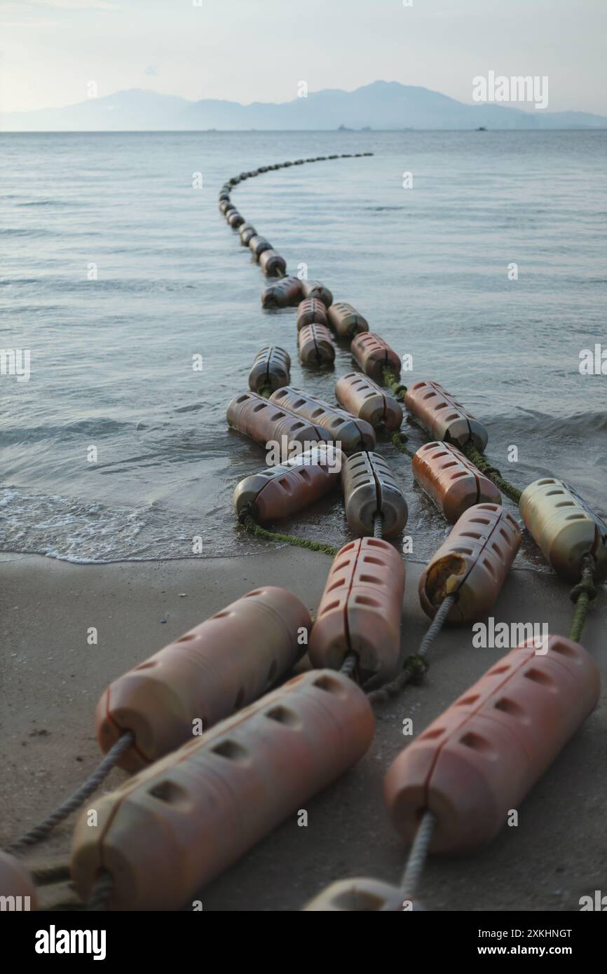 Buoy line on the sea Stock Photo - Alamy