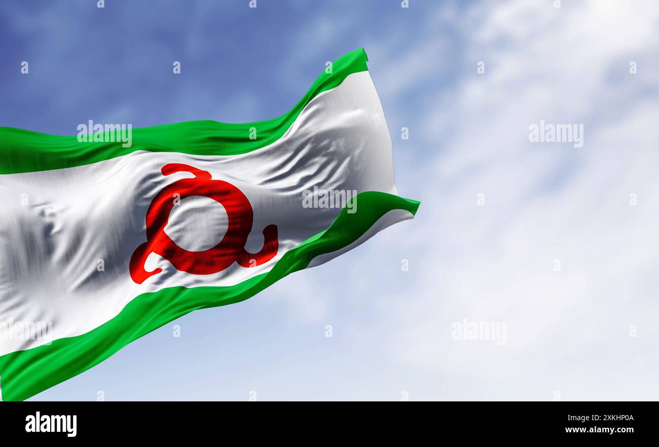 Flag ingushetia waving wind in hi-res stock photography and images - Alamy