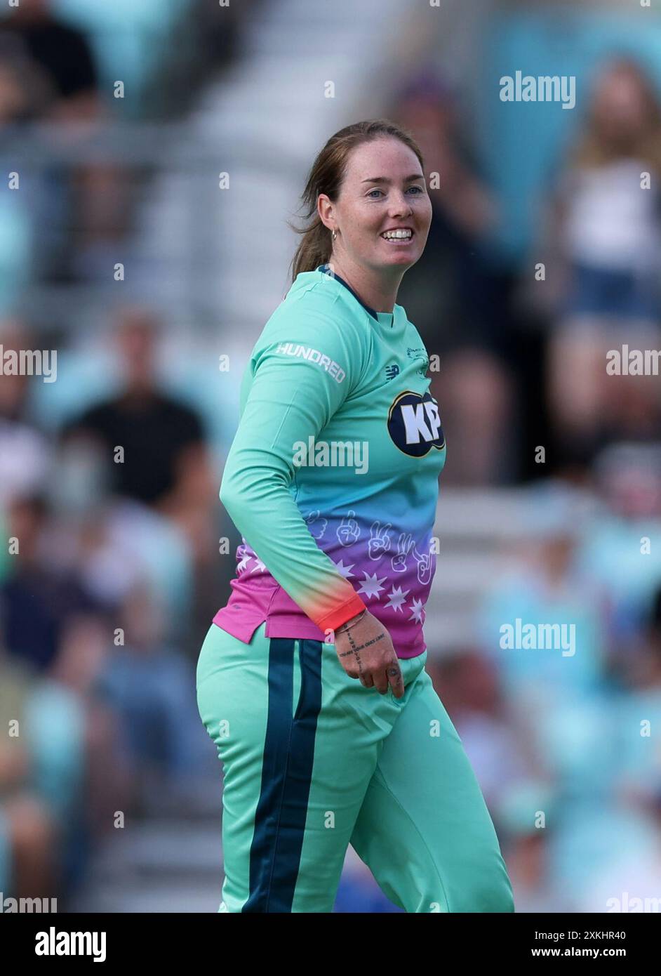 Oval Invincibles Amanda-Jade Wellington celebrating the 8th wicket ...