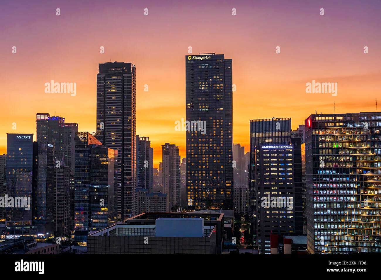 Bonifacio Global City, BGC, cityscape at sunset, Manila, Philippines ...