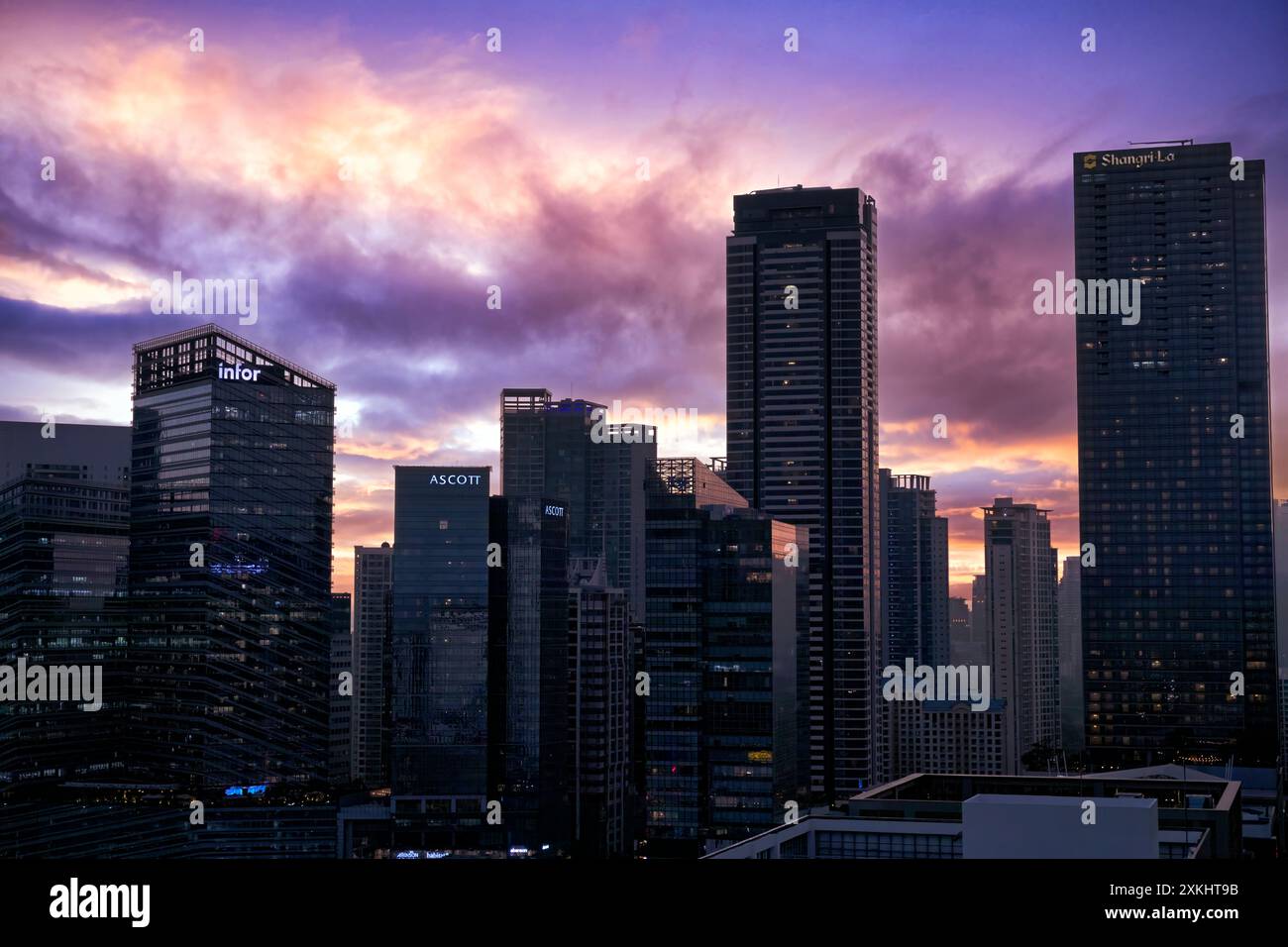 Bonifacio Global City, BGC, cityscape at sunset, Manila, Philippines ...