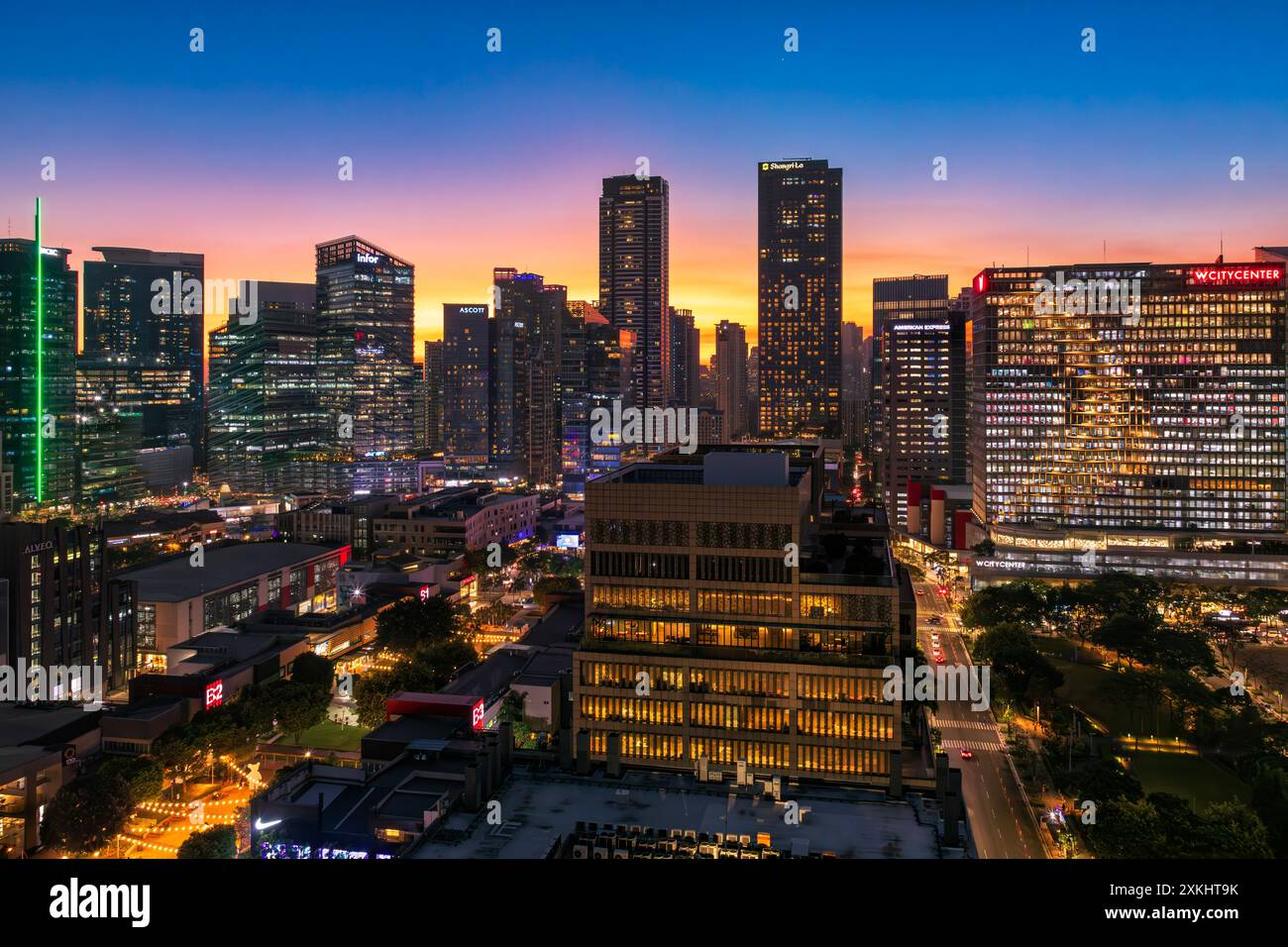 Bonifacio Global City, BGC, cityscape at sunset, Manila, Philippines ...