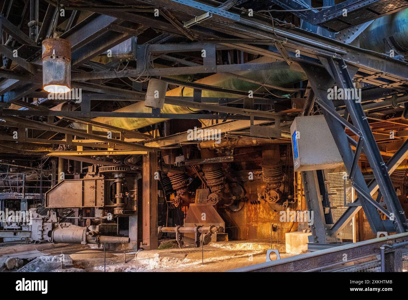 View of the old smelting furnaces in Völklingen Ironworks near ...