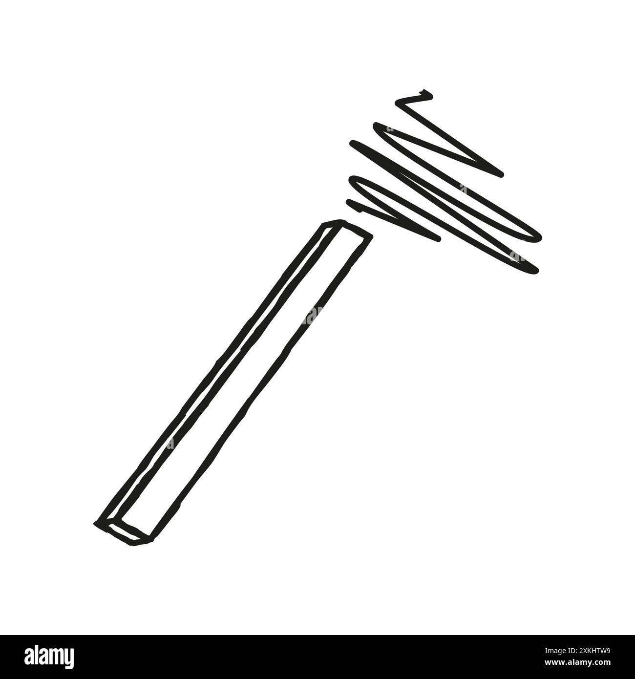 Doodle chalk stick, simple style symbol hand drawn with thin line Stock ...