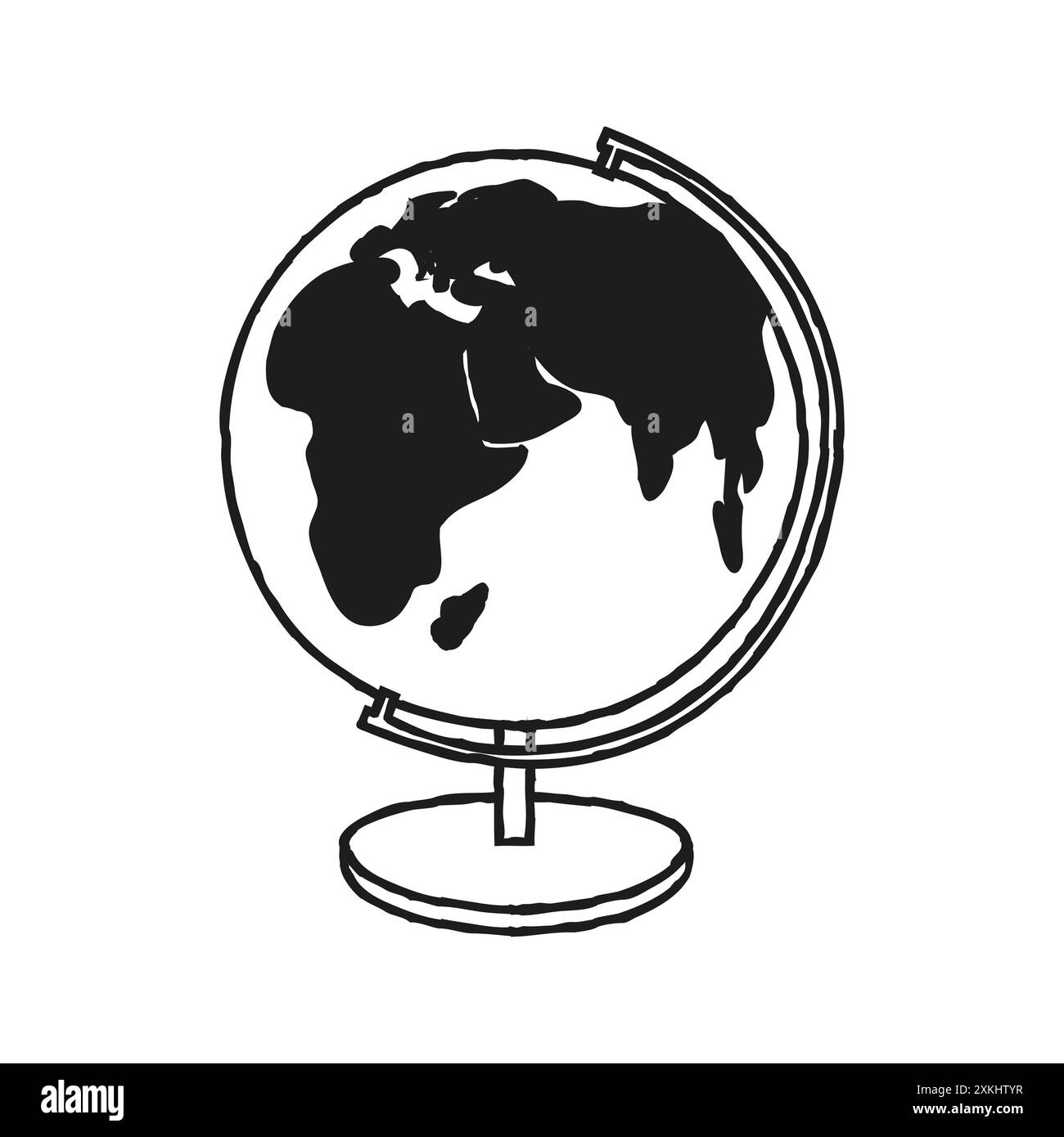 Doodle Earth globe icon. Hand drawn planet symbol isolated on white ...