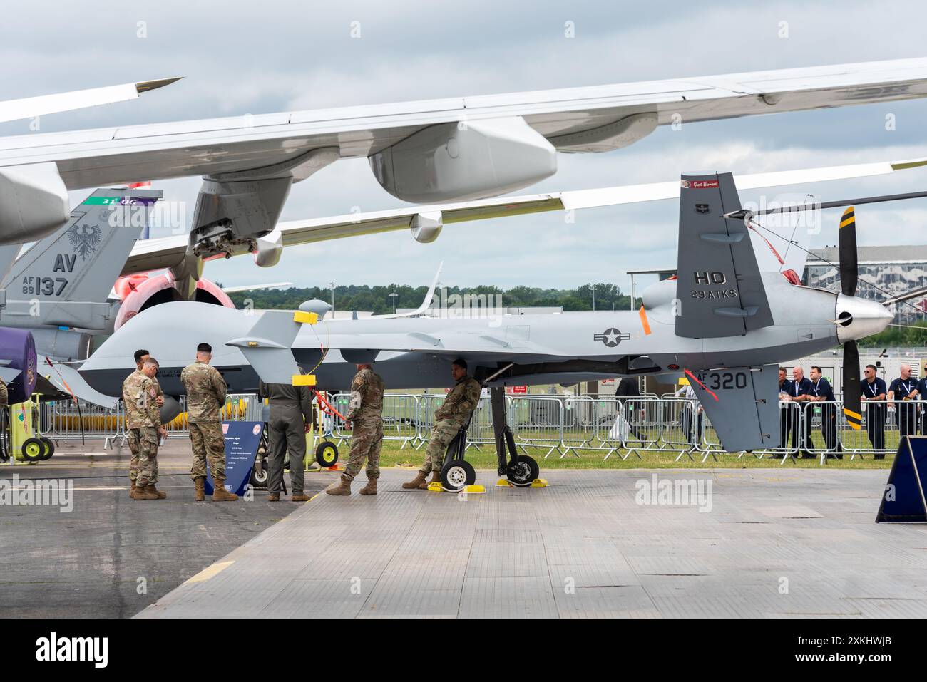 USAF 29th Attack Squadron MQ-9A Reaper UAV on display at Farnborough ...